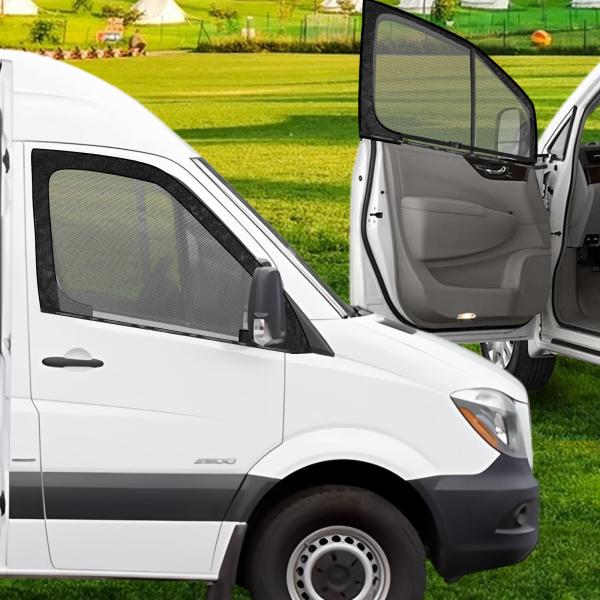 商品名: RVバンのフロントドア用磁気バグスクリーン、ユニバーサルフロントウィンドウマグネット開閉式蚊帳、メルセデス・スプリンター、フォード・トランジット・ラム、プロマスター、その他のバン用。 Magnetic Bug Screen for...