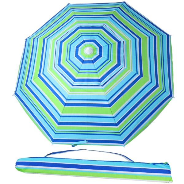 商品名:  Happyyami 6.5ft Striped Beach Umbrella with Uv Protection, Lightweight Aluminum Pole, Sand Anchor, Tilt Function, ...