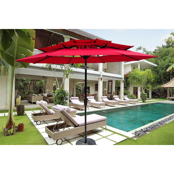商品名:  espidoo 9Ft Outdoor Patio Umbrella: 3-Tier Crank Lift with Wind Vents - UV Resistant Polyester Canopy &amp; Steel ...