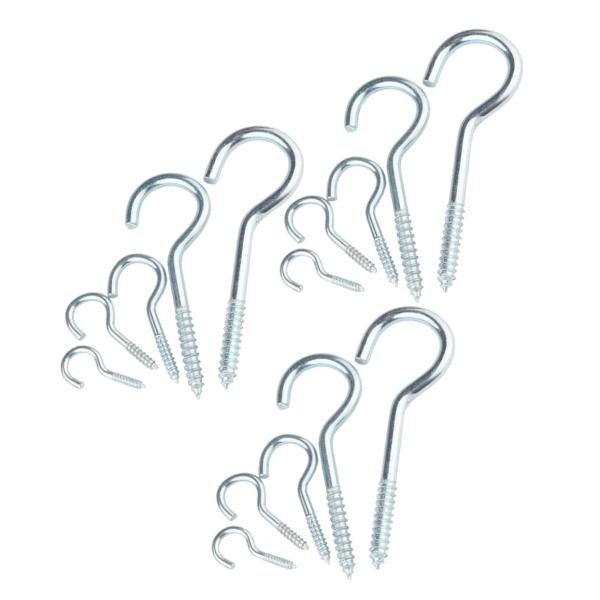 商品名:  PRETYZOOM 15-Piece Heavy Duty Eyebolt Hooks Set Self-Tapping Screw Hooks for Ceiling and Wall Mounting Sturdy Desi...