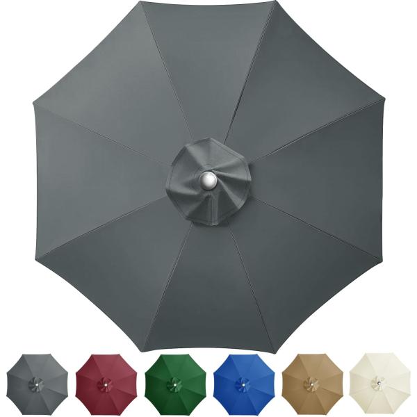 商品名: Neween 9フィート パティオ傘 交換用キャノピー マーケット 庭 傘トップ 防水 アウトドア パラソルキャノピー 8本骨付き (グレー) Neween 9ft Patio Umbrella Replacement Canop...