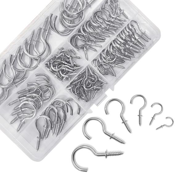 商品名: BDS-HOME 天井フック 105個 7サイズ ねじ込み式カップフック 高耐久 吊り下げフック 植物 カップ ストリングライト キッチンウェア ツール 衣類 部屋 壁 屋外の装飾 (ホワイト) BDS-HOME 105pcs C...