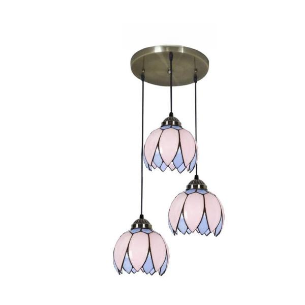 商品名:  ZHOUYANB Chandeliers, 3 Lights, Stained Glass Ceiling Light Fixtures, Height Adjustable Pendant Hanging Light for ...