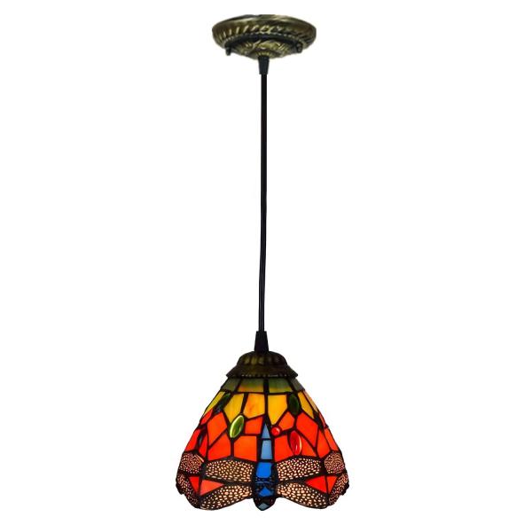 商品名:  ZHOUYANB Mini Pendant Light Fixtures, Vintage Stained Glass Small Ceiling Light, 6 Inch Hallway Chandeliers Hangin...