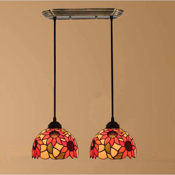 商品名:  ZHOUYANB Chandeliers Vintage Dining Room Pendant Hanging Light with 8 inch Shade,Stained Glass Ceiling Lamp Fixtur...