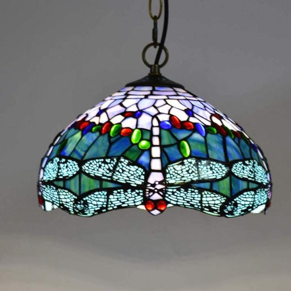 商品名:  ZHOUYANB 12 Inch Chandeliers, Stained Glass Dragonfly Decoration Pendant Light, Adjustable LED Ceiling Hanging Lam...