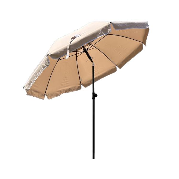 商品名:  Khaki Patio Umbrella with Tilt, UV-Resistant, 6.6ft Boho Outdoor Beach Parasol with Height Adjustment for Garden, ...