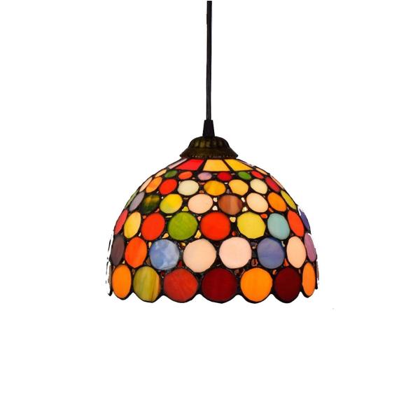 商品名:  ZHOUYANB 8" Bar Cafe Hallway Pendant Ceiling Light in Retro Stained Glass Dining Room Chandelier for Corridor Hang...
