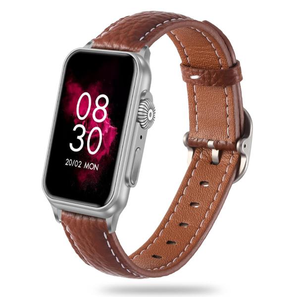 商品名:  LYSANDRA 18mm Genuine Leather Soft Strap Quick Release Wristband Compatible with FITVII Nexa Smart Watch for Women...