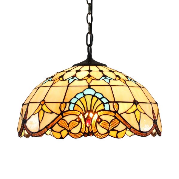 商品名:  ZHOUYANB Ceiling Stained Glass Chandelier 16 Inches Baroque Pendant lamp European Style Retro Creative Classic Bed...