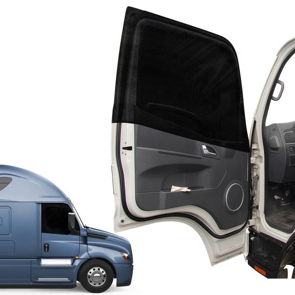 商品名: サイドウィンドウバグスクリーン Kenworth T680/Peterbilt 579 589/Ford F750/International MV対応 フロントドアサイドウィンドウモスキートネット、通気性メッシュウィンドウバグス...
