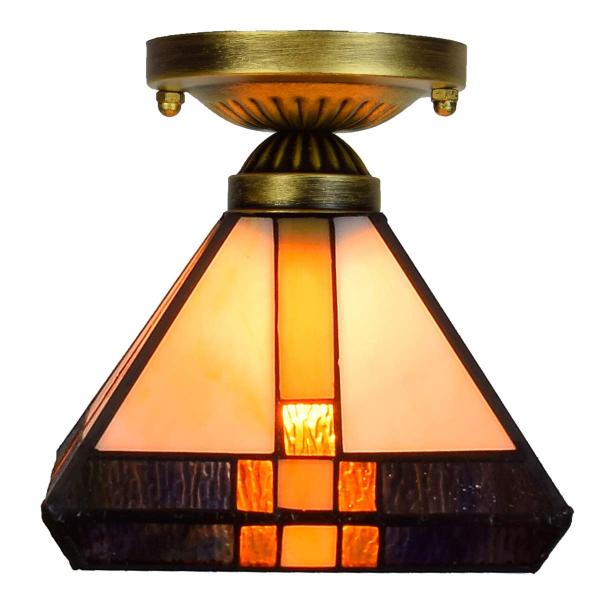 商品名:  ZHOUYANB Stained Glass Ceiling Lighting 20CM Creative Retro Living Room Dining Room Stained Glass Coffee Small Cei...