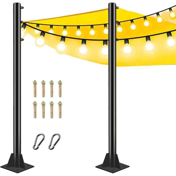 商品名: 2025 アップグレード サンシェード セイルポール 9フィート アウトドア サンシェード セイルポスト サポート オーニング キャノピー 高耐久 メタル ポール キット 屋外 テラス ガーデン デッキ 遊び場 裏庭用 2025 ...