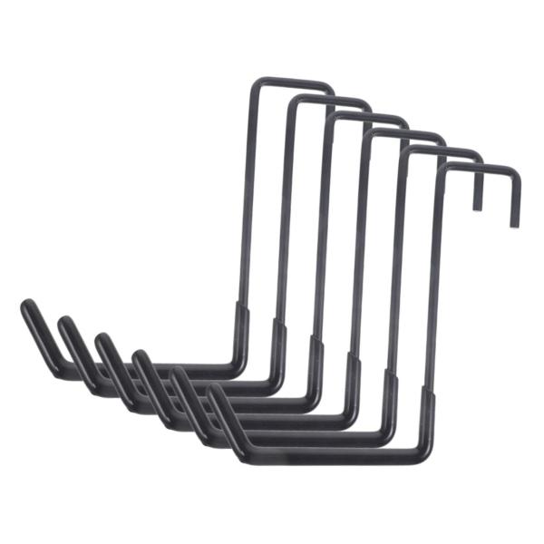 商品名:  GLEAVI 6pcs Heavy Duty Wall Mounted Hooks Black Nail-Free Storage Hooks for Garage Garden for Hanging Tools and Eq...