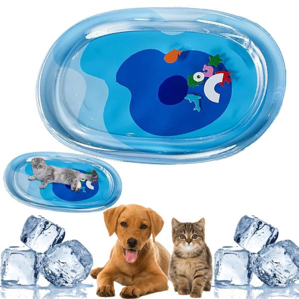 商品名:  GHTRHSB Pet Water Bed for Dogs Cats, Thickened Cat Water Mat with Fish, Summer Sensory Pet Cooling Pad, Feel Cool ...