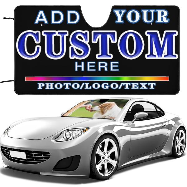 商品名:  Custom Car Windshield Sunshade Turn Your Photo Text Logo Into Window Sunshades Foldable Personalized Car Sun Shade...