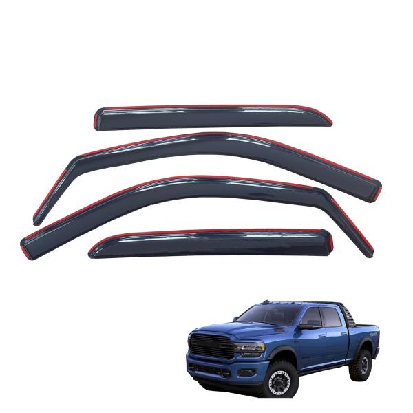 商品名: Gldifa インチャネル ウィンドウバイザー サンレインガード Dodge RAM 1500 Crew Cab 2009-2018 ウィンドベントディフレクタースモーク 4個対応 Gldifa inchannel Window ...
