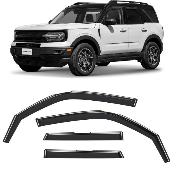 商品名:  CLIM ART in-Channel Incredibly Durable Rain Guards for Ford Bronco Sport 2021-2026, Original Window Deflectors, Ve...