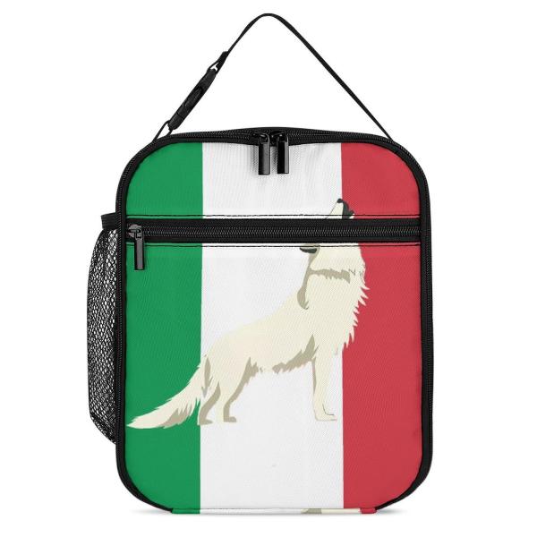 商品名:  Italy Flag Wolf Lunch Box for Men Women Insulated Lunchbox Portable Cooler Tote Bag with Handle for Work Picnicブラン...