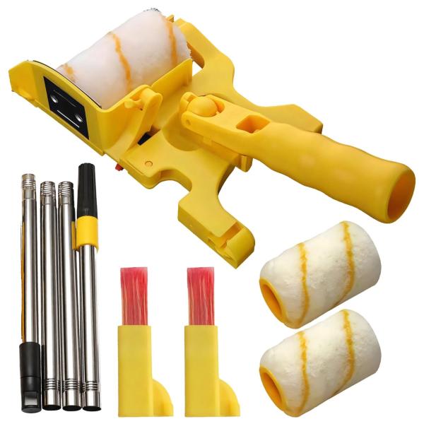 商品名:  Wall and Ceiling Edger Paint Roller Set with Extendable Pole, 2 Refill Rollers, Storage Tray for Home Painting Pro...