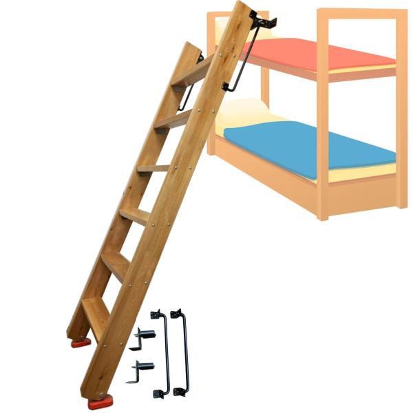 商品名:  Upright Storable Wood Bunk Bed Ladder Replacement, 5 6 7 8 9 10 Feet, RV Camper Trailer Loft Bed Ladder with Brack...