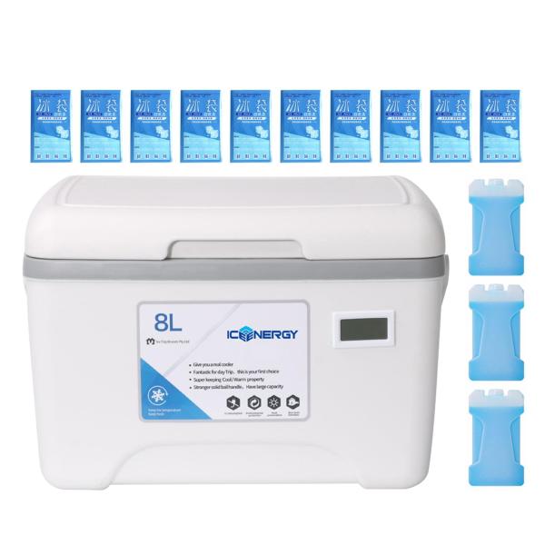 商品名:  Small Outdoor Cooler Box Set - 8L Convenient Outdoor Lunch Breastmilk Thermal Box | Temperature Display, Thermal C...