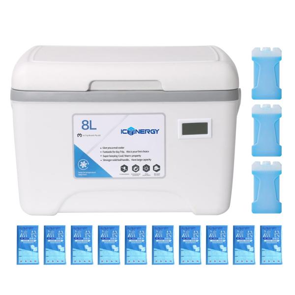 商品名:  Small Cooler | 8L Outdoor Lunch Breastmilk Thermal Box,Temperature Display, Heavy-Duty Thermal Container, Large Ca...