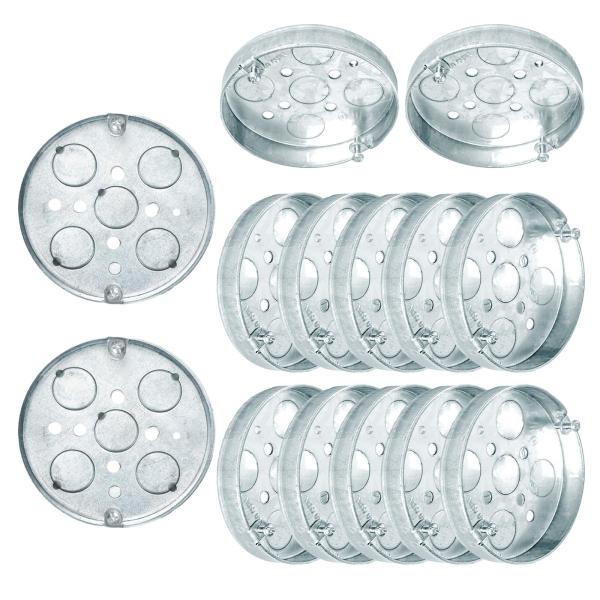 商品名: LECEHIVO 14個 293 4 ラウンド浅型電気ボックス 亜鉛メッキスチールパンケーキボックス 深さ1/2 1/2ボトムノックアウト 壁照明天井ファン器具用 LECEHIVO 14 Pcs 293 4 Round Shall...