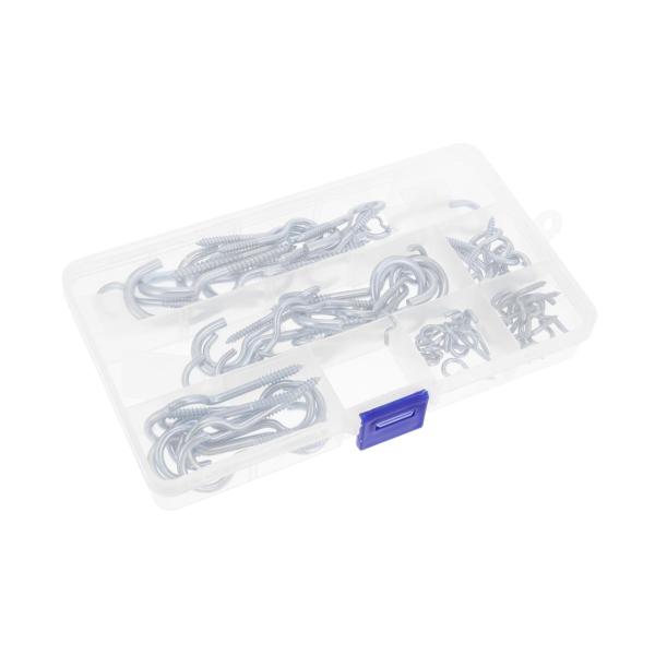 商品名:  Mikinona 80pcs Heavy Duty Screw-in Ceiling Hooks Assortment Kit Carbon Steel Zinc Coated Eyebolt Hooks for Home Of...