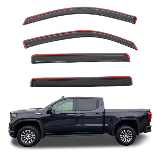 商品名:  MODILOVER in Channel Window Visor Deflectors, Compatible with 2019-2025 Chevy Silverado GMC Sierra 1500 LTD Limite...