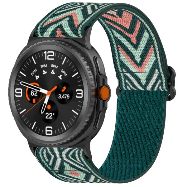 商品名: Samsung Galaxy Watch 8 40mm 44mm/Watch 8 クラシックバンド、軽量で調節可能な伸縮性のあるナイロン生地スポーツストラップ交換用ループリストバンド(グリーン) For Samsung Galax...