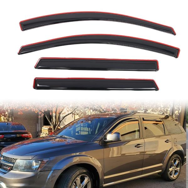 商品名:  MODILOVER in Channel Window Visor Deflectors, Compatible with 2009-2020 Dodge Journey, Acrylic Smoke/Tinted Slim S...