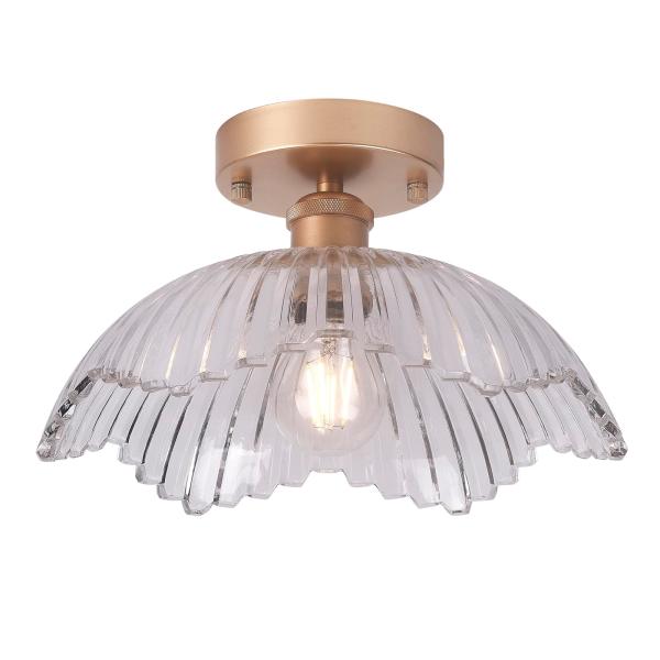 商品名:  wochos Semi Flush Mount Ceiling Light Fixture, Vintage Flower Hallway Lighting Fixtures Ceiling, Modern Gold Light...