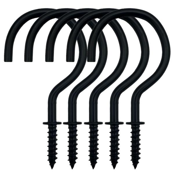 商品名: IDEALSV 2インチ カップスクリューフック ブラック 天井フック マグフック 20個 ねじ込み式フック クリスマスライトとカーテン、キッチン、植物ハンガー 屋外/屋内 IDEALSV 2" Cup Screw Hooks B...