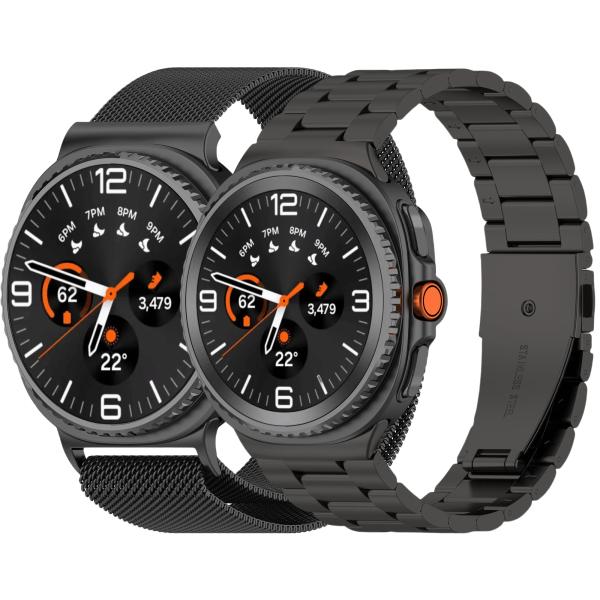 商品名:  2 Pack Metal Bands Compatible with Galaxy Watch 8 Band 40mm 44mm/Galaxy Watch 8 Classic/Ultra 2, Stainless Steel M...