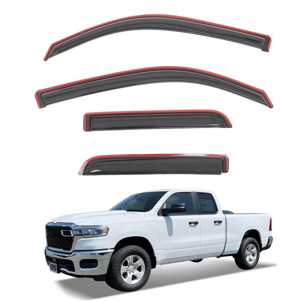 商品名:  MODILOVER in Channel Window Visor Deflectors, Compatible with 2019-2025 Dodge Ram 1500 Quad Cab, Acrylic Smoke/Tin...