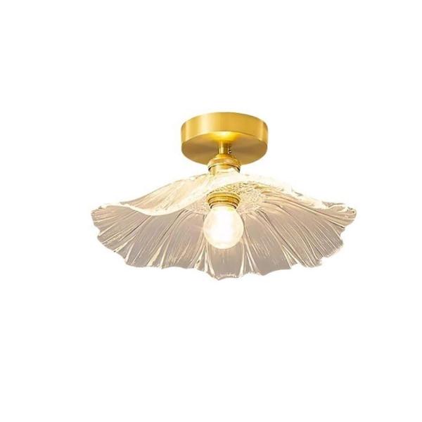 商品名:  Lotus Shape Personality Creative Semi Flush Mount Ceiling Light Nordic Style Golden Color Ceiling Lamp E27 Single ...