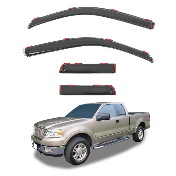 商品名:  MODILOVER in Channel Window Visor Deflectors, Compatible with 2004-2014 Ford F150 Extended Cab, Acrylic Smoke/Tint...
