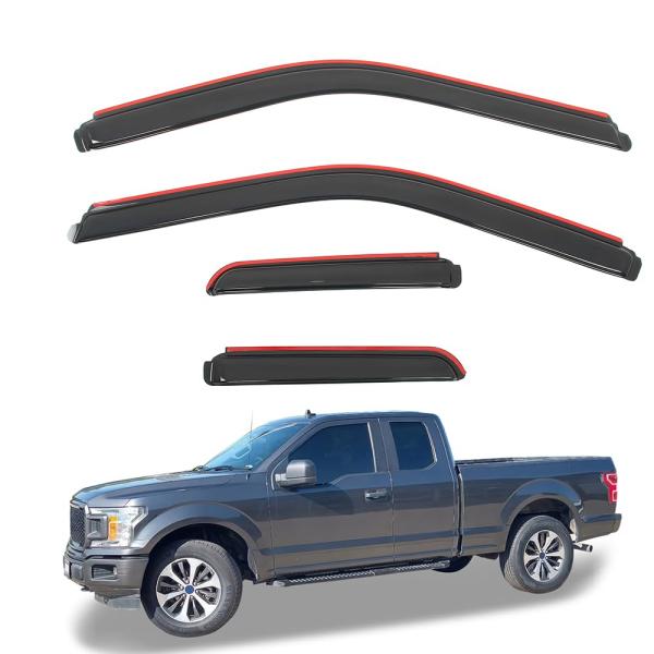 商品名:  MODILOVER in Channel Window Visor Deflectors, Compatible with 2015-2025 Ford F-150 2017-2025 F-250 F-350 F-450 Ext...