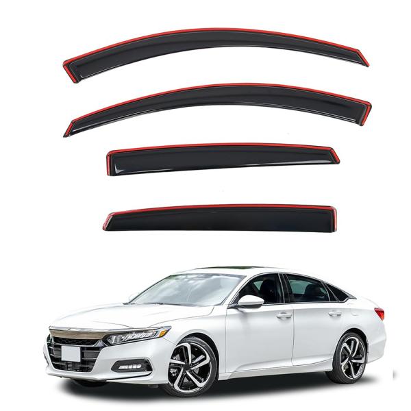 商品名:  MODILOVER in Channel Window Visor Deflectors, Compatible with 2018-2025 Honda Accord, Acrylic Smoke/Tinted Slim St...