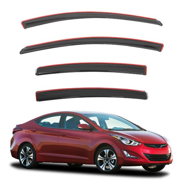 商品名:  MODILOVER in Channel Window Visor Deflectors, Compatible with 2011-2016 Hyundai Elantra Sedan, Acrylic Smoke/Tinte...