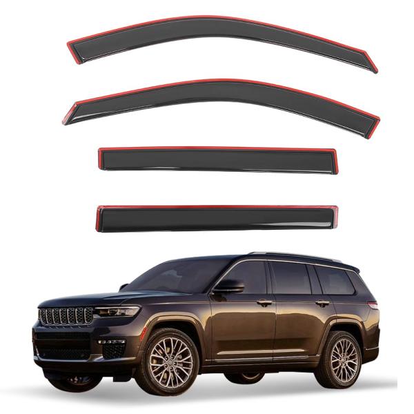 商品名:  MODILOVER in Channel Window Visor Deflectors, Compatible with 2021-2025 Jeep Grand Cherokee L, Acrylic Smoke/Tinte...