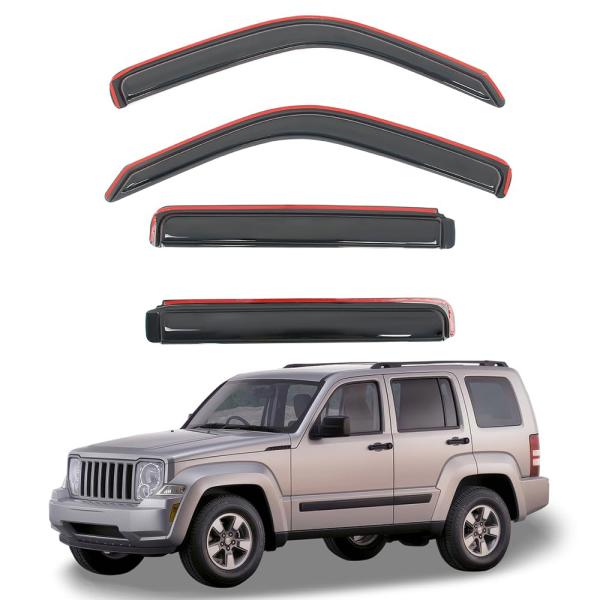 商品名:  MODILOVER in Channel Window Visor Deflectors, Compatible with 2008-2014 Jeep Liberty 4-Door, Acrylic Smoke/Tinted ...
