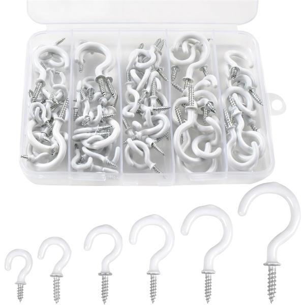 商品名:  Screw Hooks 270 Pcs/3sets White Ceiling Hooks kit 6 Sizes Screw-in Ceiling Hooks for Hangingブランド: Suojim商品サイズ: One...