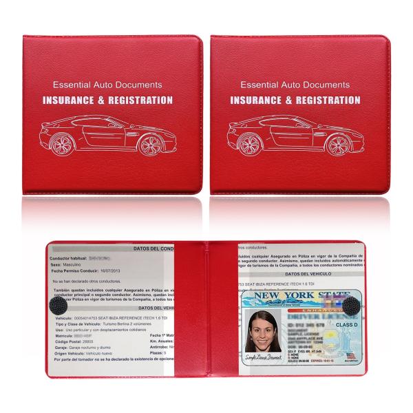商品名: MTRPS 自動車登録保険ホルダー グローブボックス 書類財布 運転免許証オーガナイザー 自動車コンパートメント アクセサリーケース 保険カードホルダー 必需品書類用 (レッド 大型車) 2個 MTRPS 2 PCS Car Re...
