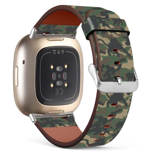 商品名:  Mingdao Compatible with Fitbit Versa 4 / Versa 3 / Sense 2 / Sense Stylish PU Leather Band Replacement Strap, Camo...