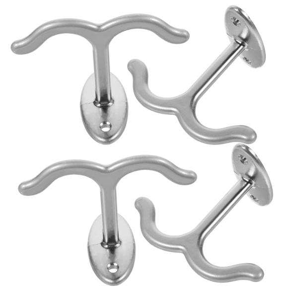 商品名:  VICASKY 4 Pcs Zinc Alloy Two Prong Hooks Ceiling Mount Sturdy Clothes Hooks for Hats Coats Key Holder Easy Install...