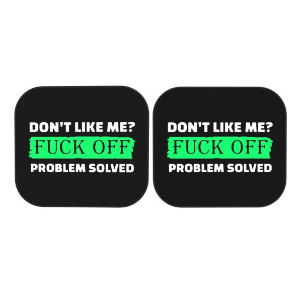 商品名:  Dont Like Me, Fuck Off, Problem Solved Windshield Sun Shade 2-Piece Foldable Car Front Window Sunshade for Most Se...