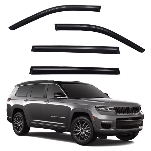 商品名:  YCLizz Window Visors Rain Guards Compatible with 2021-2025 Jeep Grand Cherokee L, Out-Channel Side Window Wind Def...