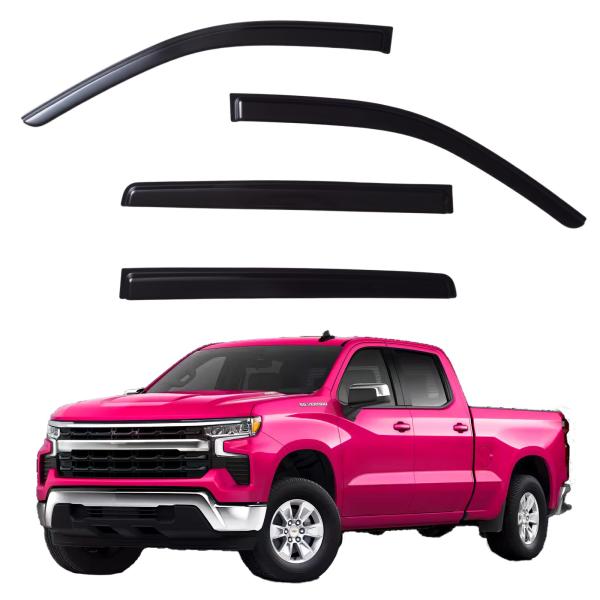 商品名:  YCLizz Window Visors Rain Guards Compatible with 2019-2025 Silverado &amp; GMC Sierra 1500 Crew Cab, Out-Channel W...